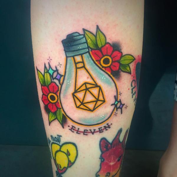 Stranger things light bulb done by Matt Daniels – All Things Tattoo